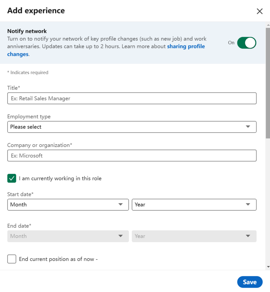 How to Show LinkedIn Promotion vs. New Position