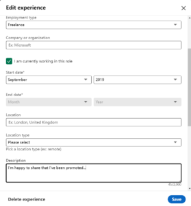 How to Show LinkedIn Promotion vs. New Position